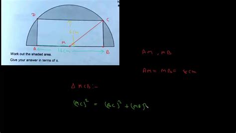 Solved The Diagram Shows Rectangle Inside Semicircle The Rectangle Has Dimensions 16 Cm By 6