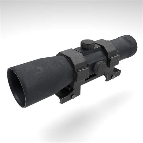 3d Rifle Scope Weapon Unity Model Turbosquid 1409807