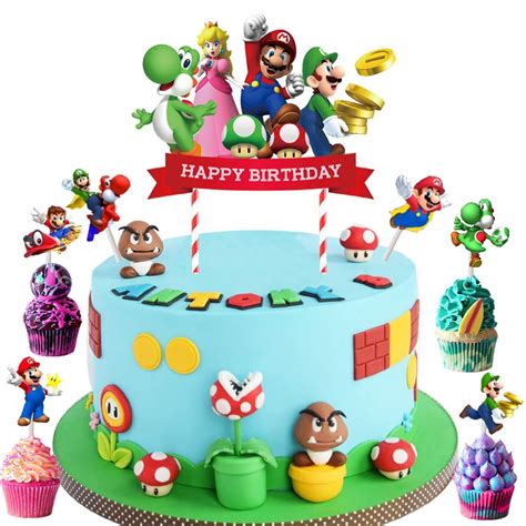 Buy 5pcs Super Mario Cake Toppers Super Mario Cupcake Toppers Super