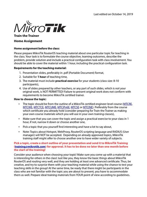 Train The Trainer Home Assignment Pdf Teaching Communication