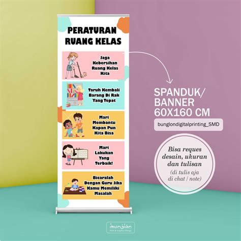 Jual Spanduk Banner Peraturan Ruang Kelas Pedoman Ruang Kelas