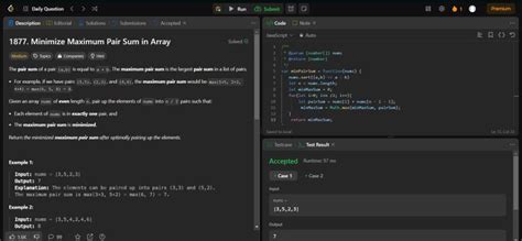 30dayscodingchallenge Minimize Maximum Pair Sum Gauri Shejul Posted