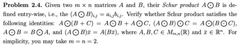 Solved Problem Given Two Mn Matrices A And B Their Chegg