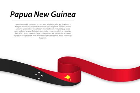 Waving Ribbon Or Banner With Flag Of Papua New Guinea 21833661 Vector