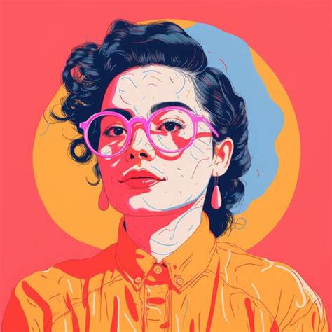 Premium Ai Image An Illustration Of A Woman Wearing Glasses And A