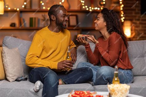 Premium Photo Loving African American Husband And Wife Chilling At Home