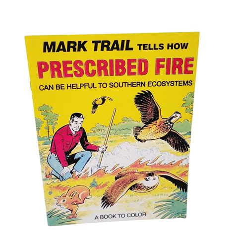 Vtg Smoky Bear Usda Forest Service Mark Trail Prescribed Fire Coloring