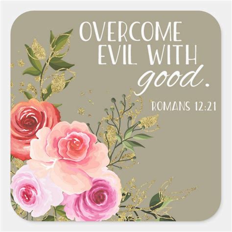Bible Verse Floral Square Sticker Praise God Quotes Bible Verses
