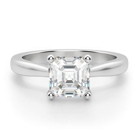 Asscher Cut Solitaire Engagement Ring Shayonam Jewels
