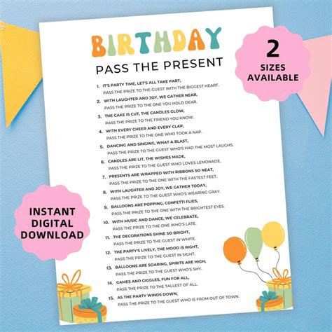 Birthday Pass The Prize Games Pass The Prize Birthday Games Birthday Pass The Present Games