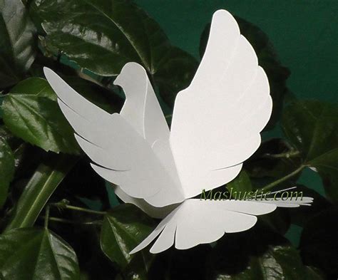 Diy Paper Dove With Printable Template Paper Crafts