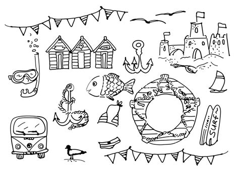 Sea Doodles Royalty Free Stock Image Storyblocks