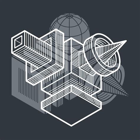 Premium Vector Engineering Abstract Shape 3d Vector Polygonal Figure