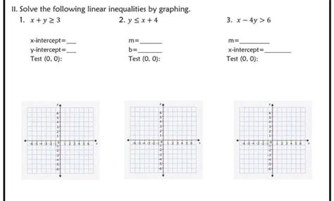 Solved II Solve The Following Linear Inequalities By Chegg
