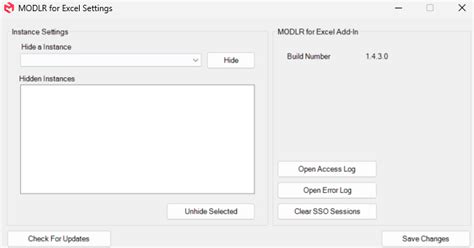 Settings MODLR