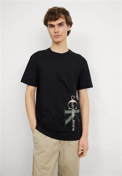 Calvin Klein Jeans Two Tone Monologo Tee Trükipildiga T Särk Black