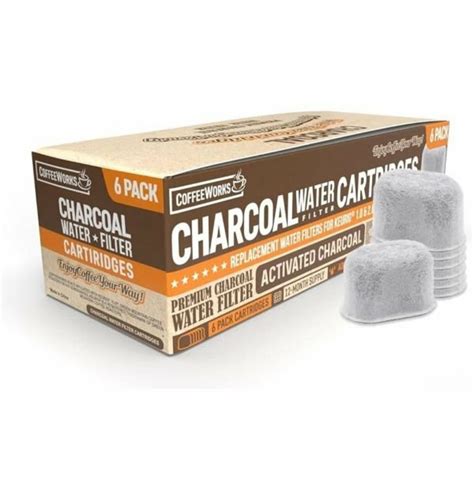 Coffeeworks 큐리그 커피 머신용 숯 정수 필터 리필 카트리지 K 컵 포드 20 및 10 클래 티몬