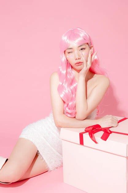 Premium Ai Image Pretty Asian Beautiful Woman Model Long Hair With