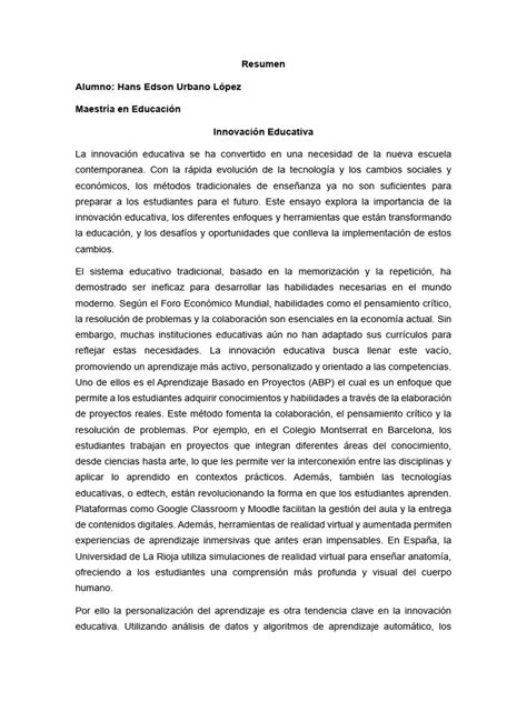 Innovación Educativa Pdf