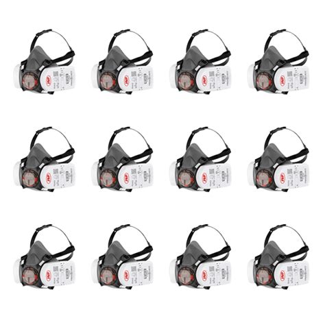 Jsp Force 8 Half Mask Medium 12 Pack With Press To Check™ P3 R Filter