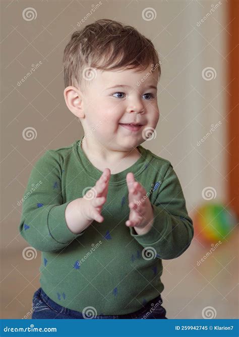 Cute Boy Clapping His Hands At Home Stock Image Image Of Love Pretty