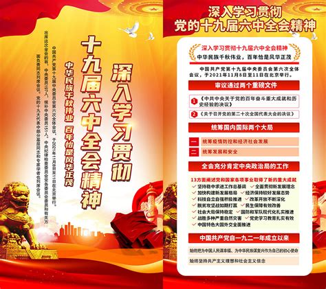认真学习贯彻十九届六中全会精神挂图大图网图片素材
