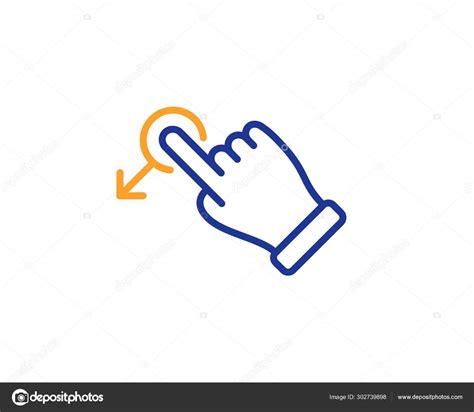 Drag Drop Gesture Line Icon Slide Arrow Sign Swipe Action Vector