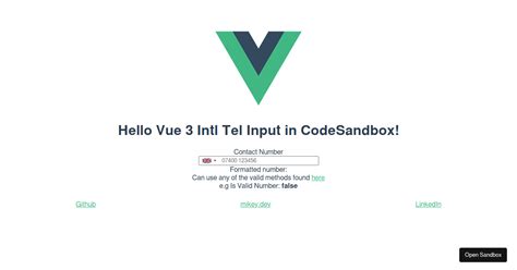 Vue Intl Tel Input Codesandbox