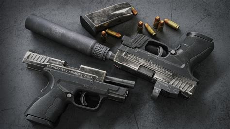 Custom Modified Springfield Handgun 3d Model Cgtrader