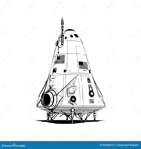 Spacecraft Sketch Apollo Capsule Drawing Stock Illustration Illustration Of Space Vector