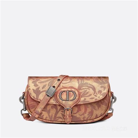 DIOR 迪奥Dior Bobby East West 手袋 粉色金属光泽牛皮革 Dior Brocart 印花 M9327BRYT