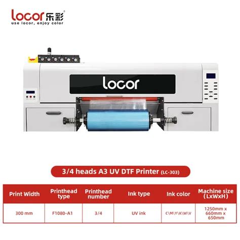 Locor Ab Film A3 Uv Roll Label Sticker Plotter Transfer Film Uv Dtf Printer Printing Machinery