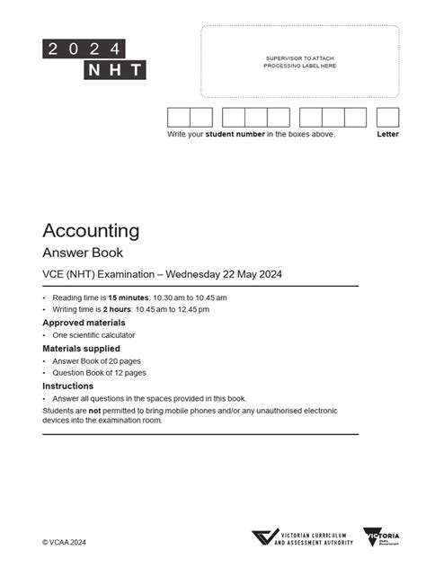 2024 Vcaa Nht Answer Book Pdf