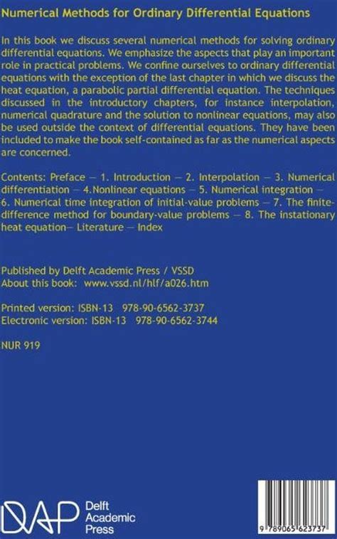 Numerical Methods For Ordinary Differential Equations 9789065623737