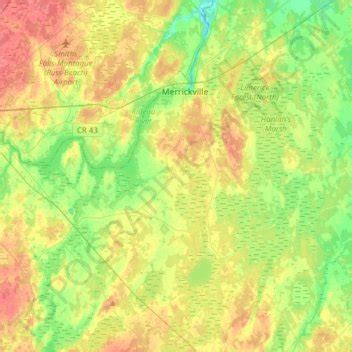 Merrickville Wolford Topographic Map Elevation Terrain