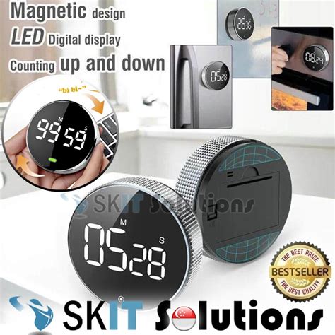 rotation countdown timer large lcd display led magnetic stopwatch rotary alarm clock for kitchen