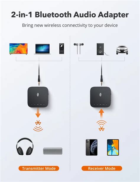 Taotronics Wireless Audio Adapter [2021 Upgrade] Bluetooth 5 0 Super Low Latency Transmitter