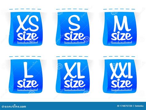 Clothing Sizes Labels Set Stock Vector Illustration Of Stitch 174875728