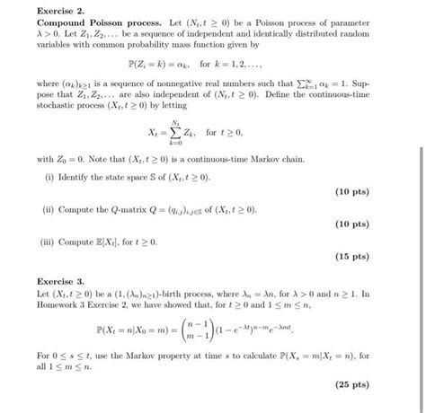Exercise Compound Poisson Process Let N T Chegg
