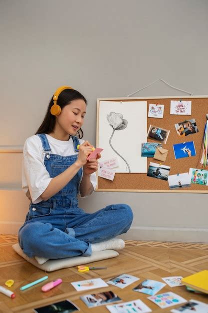 Premium Photo Woman Creating Their Own Vision Board