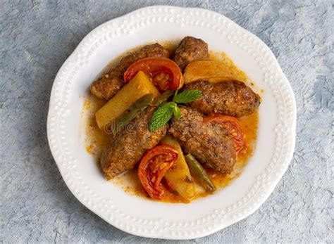 Traditional Homemade Turkish Food Kofte Kofta With Tomato Sauce And