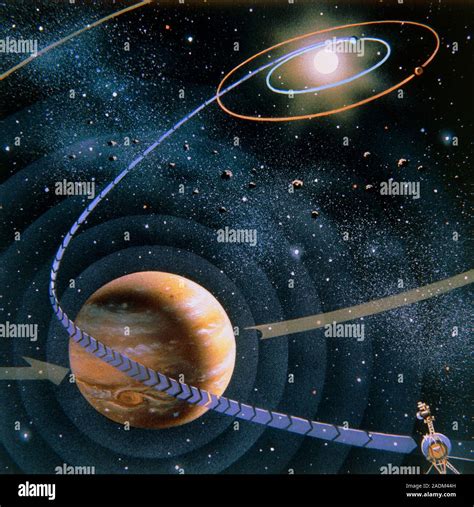 Artwork Representing The Gravity Assist Flyby Also Known As