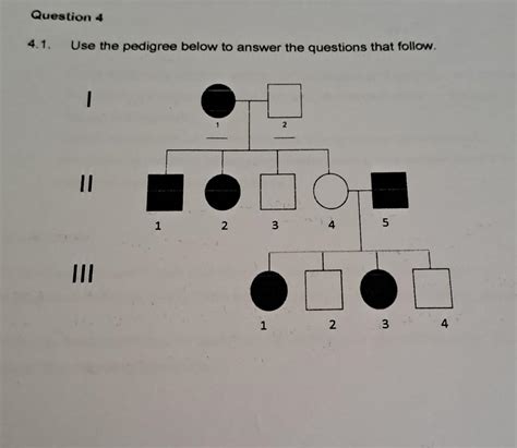 Solved 1 Use The Pedigree Below To Answer The Questions