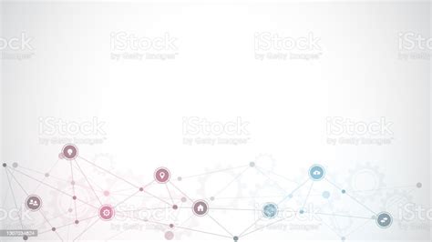 인포그래픽 요소와 평면 아이콘이 있는 정보 기술 배경 디지털 기술 네트워크 연결 및 통신 개념 벡터 일러스트레이션 네트워크 보안에 대한 스톡 벡터 아트 및 기타 이미지