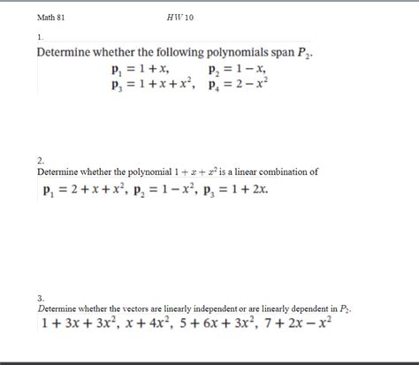 solved math 81 hw 10 1 determine whether the following