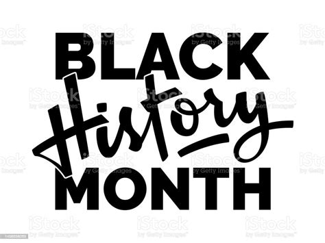 흑인 역사의 달 손 글자 텍스트 디자인은 흰색으로 격리되어 있습니다 아프리카 계 미국인 역사 포스터 카드 배너 인쇄 전단지 벡터 그림 0명에 대한 스톡 벡터 아트 및 기타