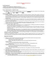 INTRO TO PHILO MODULE Babe COPY Pdf Introduction To Philosophy Of The Human Person