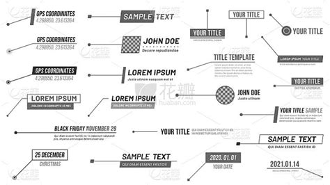 插图的编号标题横幅。数字信息标签，标注条标签和最小下三模板布局矢量插图集素材 花瓣网