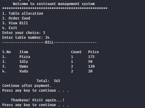 Github Opengenus Restaurant Management System Restaurant Management System In C