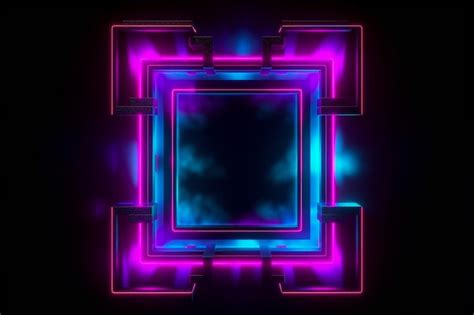 Premium Ai Image Abstract Neon Frames Overlay With Neon Light